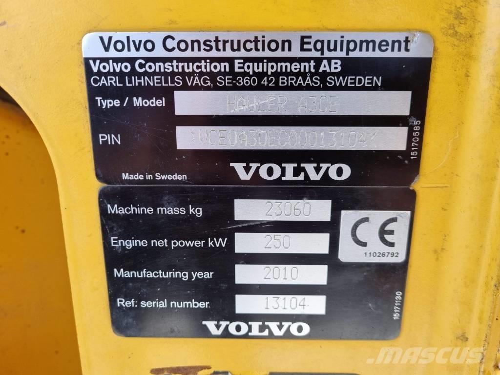 Volvo Wozidło Dumper VOLVO A30E 6x6, 2010, Polska - używane wozidła ...